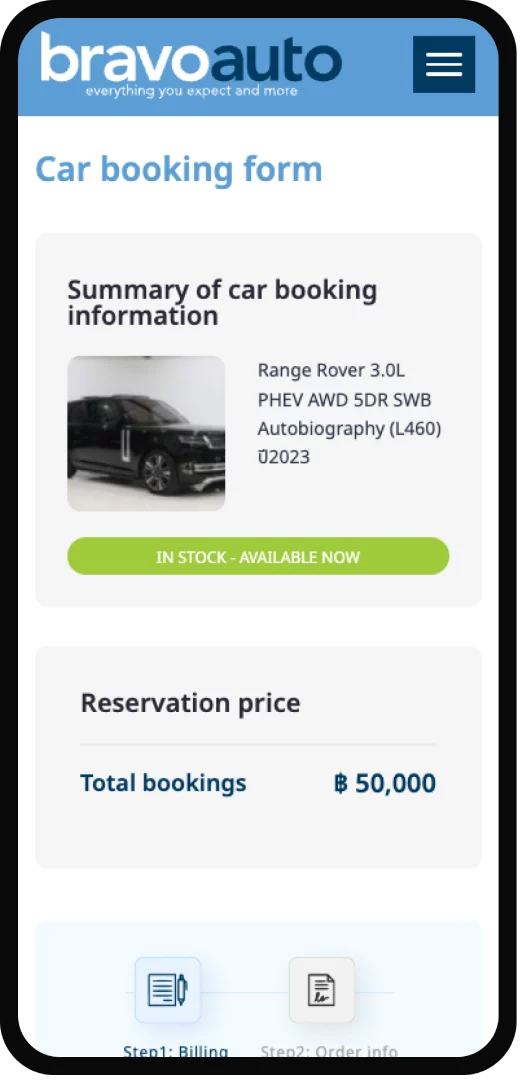 Web Design for Bravo Auto, international used car...